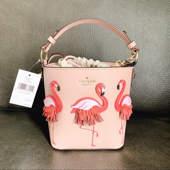 kate spade | Bags | Kate Spade Flamingo Pippa Leather Bucket Bag | Poshmark